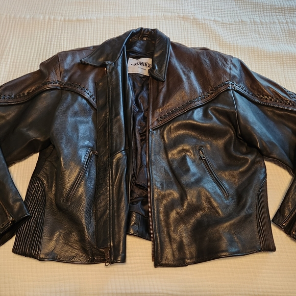 Unik | Jackets & Coats | Vintage Unik Two Tone Leather Motorcycle ...